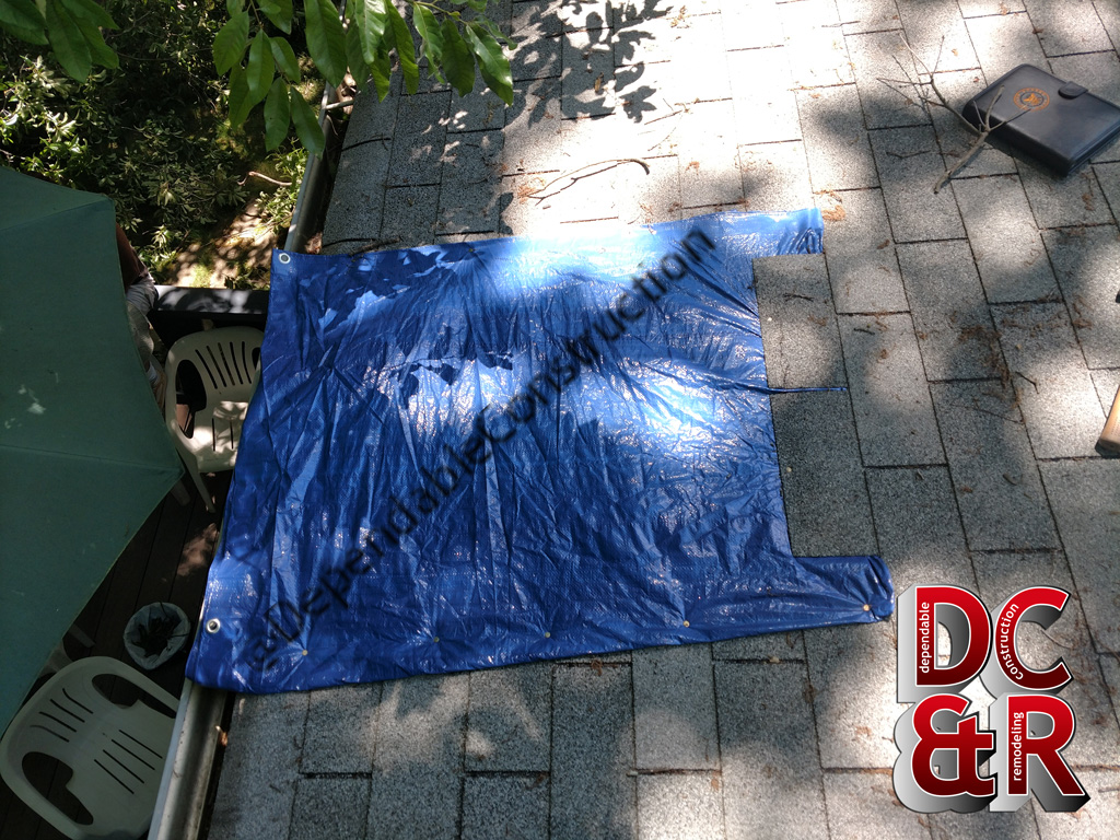 Tarping the roof | Dependable Construction & Remodeling | Fairborn OH